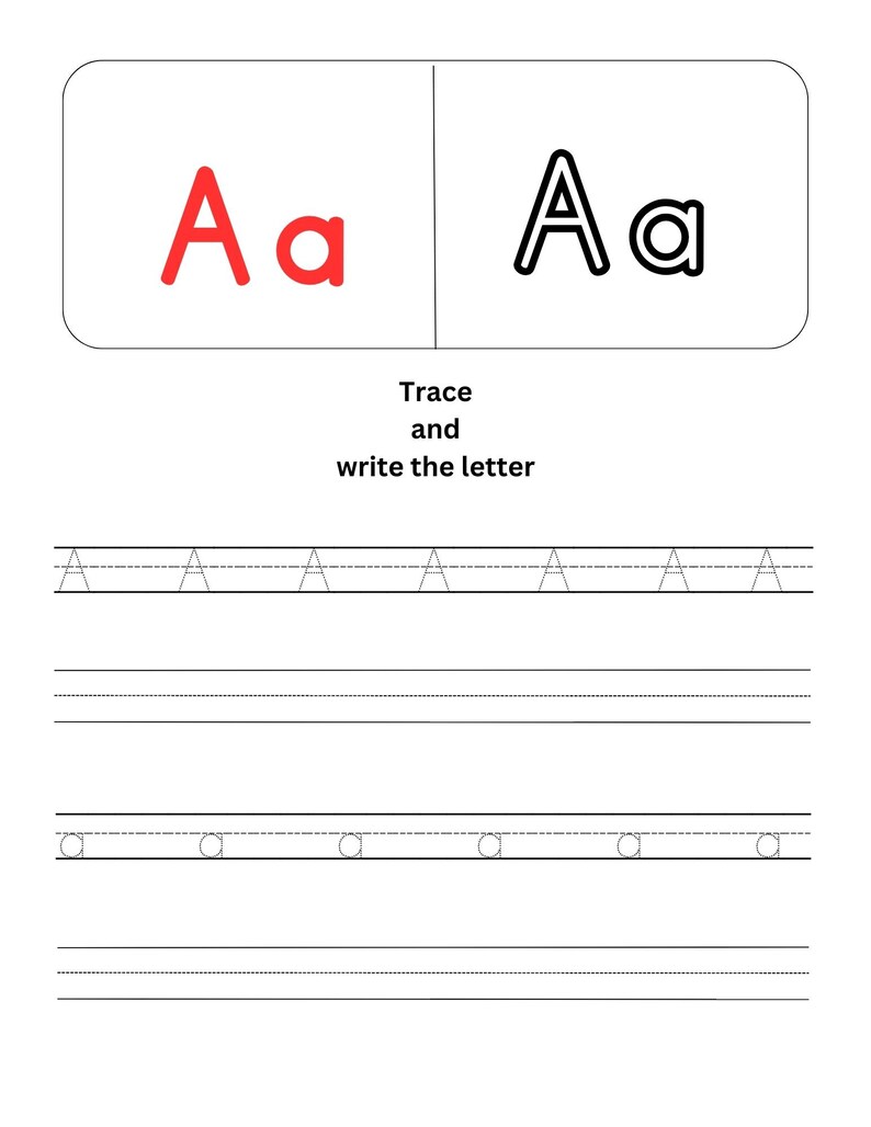 Fun, Tracing, and Writing Alphabet Worksheets, for Ages 4-6. - Etsy