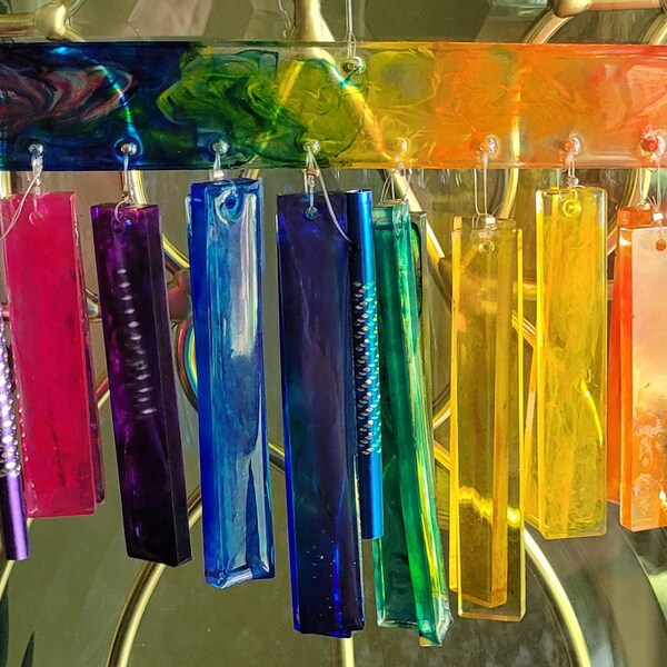 Rainbow Wind Chime - Etsy