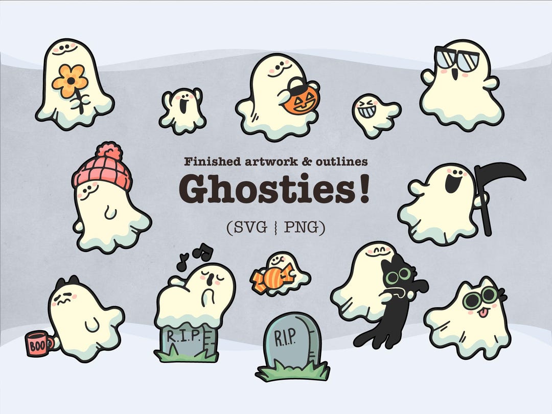 Cute Ghosties SVG Bundle || Halloween SVG Bundle || Ghosts SVG Bundle ...