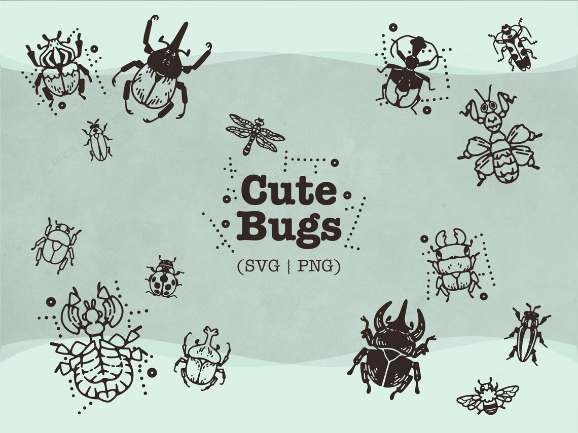 Cute Bugs Bundle Svg Bundle || Bug Svg || Cute Svg || Honeybee Svg ...