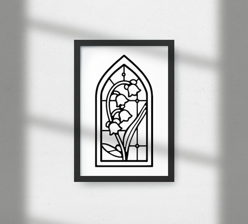 Stained Glass Flower Window SVG Bundle: Birth Month Designs (SVG, PNG ...