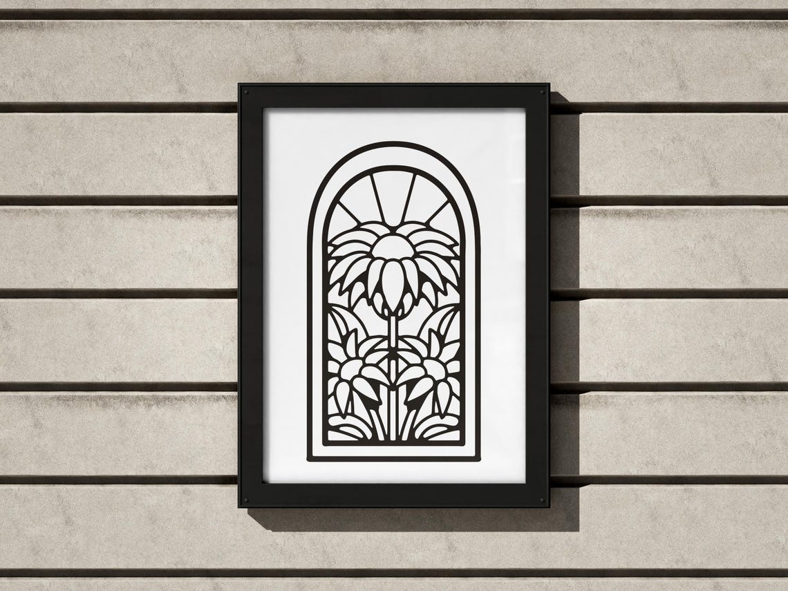 Floral Stained Glass Window SVG Bundle (SVG, PNG) - Etsy