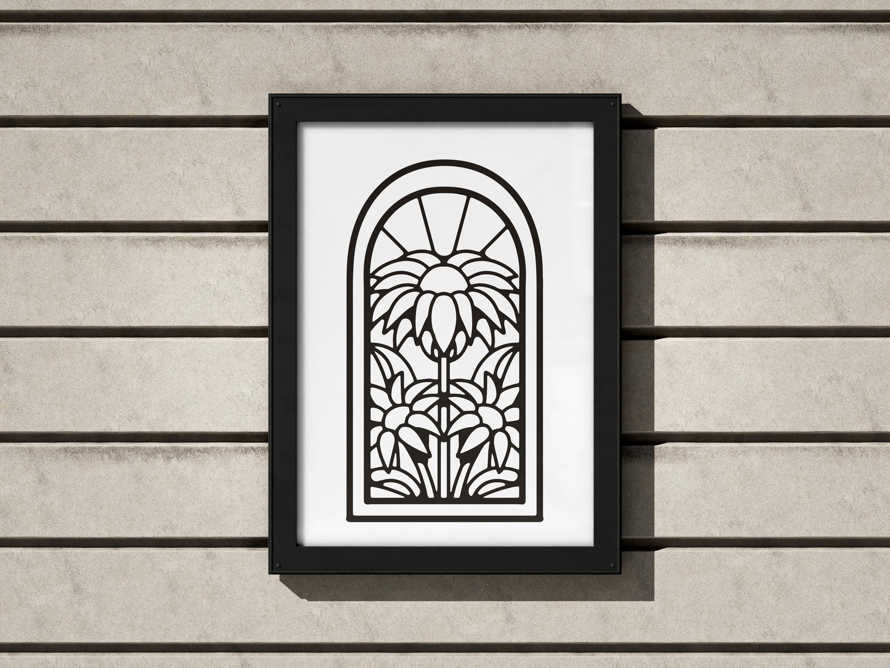 Floral Stained Glass Window SVG Bundle (SVG, PNG) - Etsy