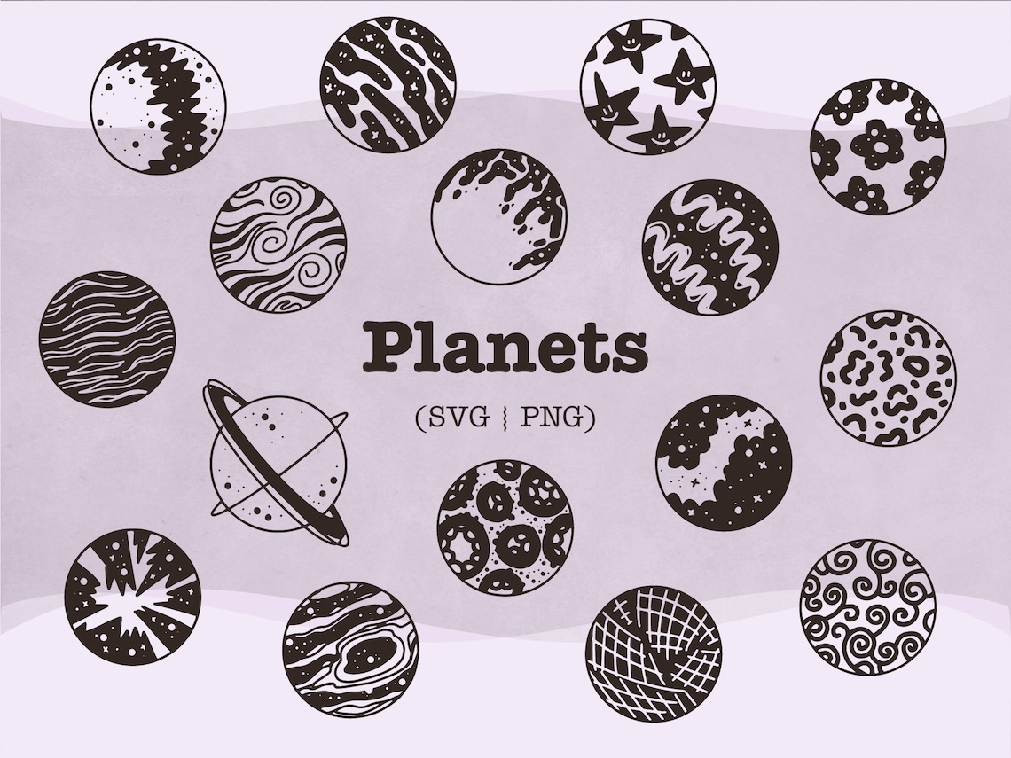 Planets Svg Bundle || Plant Svg || Space Svg || Cute Svg - Etsy