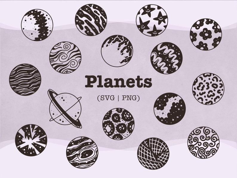 Planets Svg Bundle Plant Svg Space Svg Cute Svg Etsy