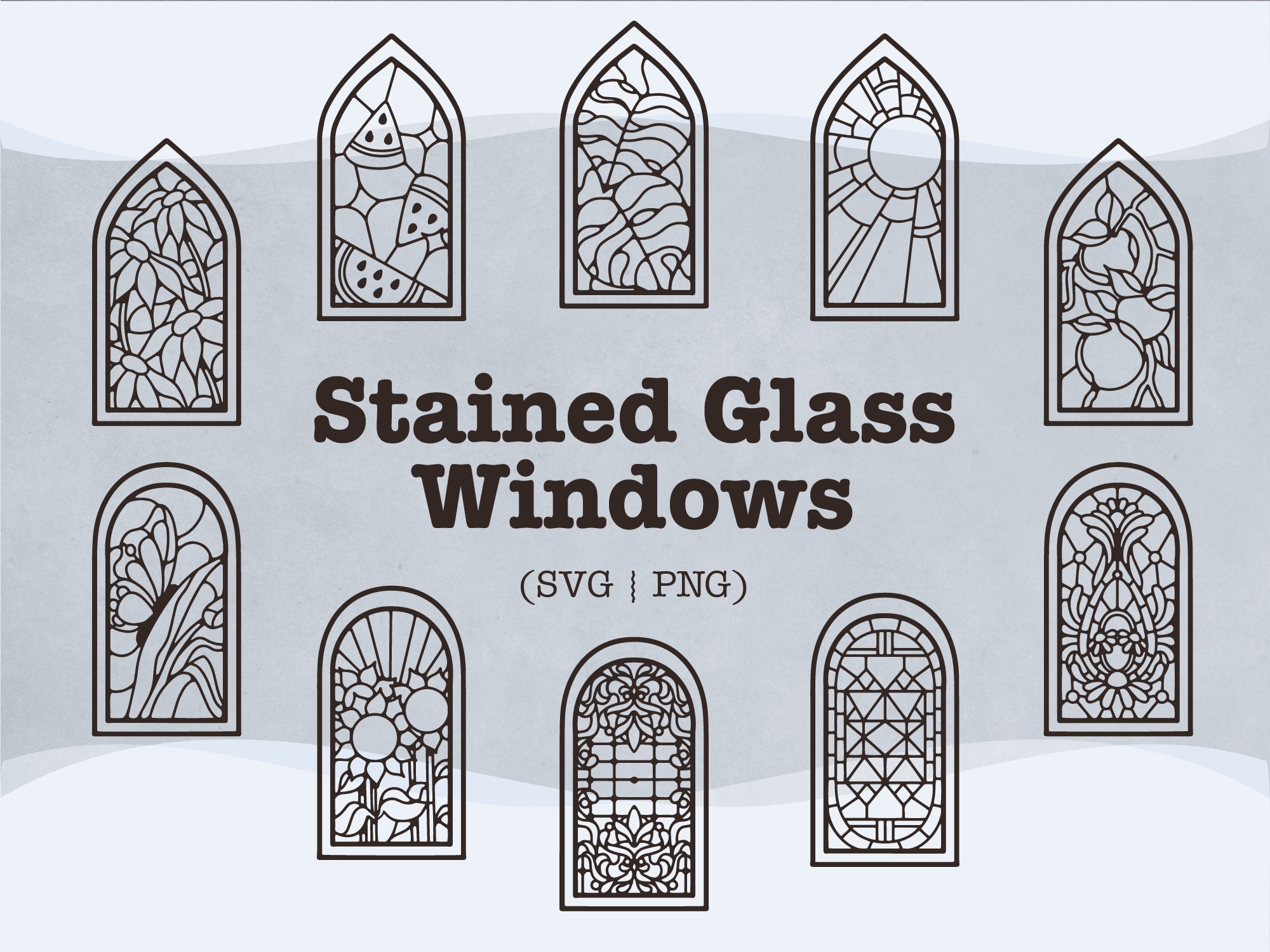 Stained Glass Svg Bundle || Glass Svg || Stained Glass Svg || Window ...