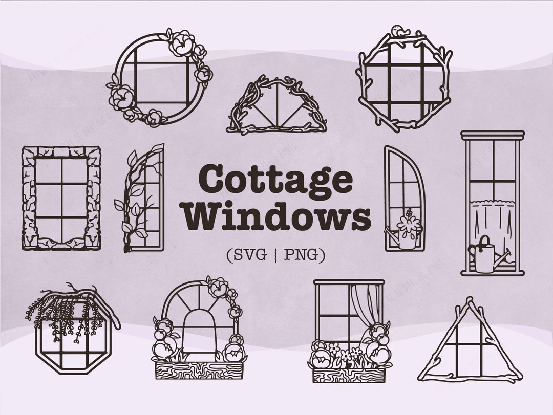 Cottage Style Windows Svg Bundle || Glass Svg || Cottage Svg || Window ...