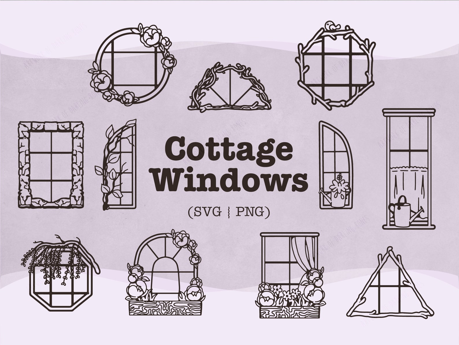 Cottage Style Windows Svg Bundle || Glass Svg || Cottage Svg || Window Svg || Cabin Svg - Etsy
