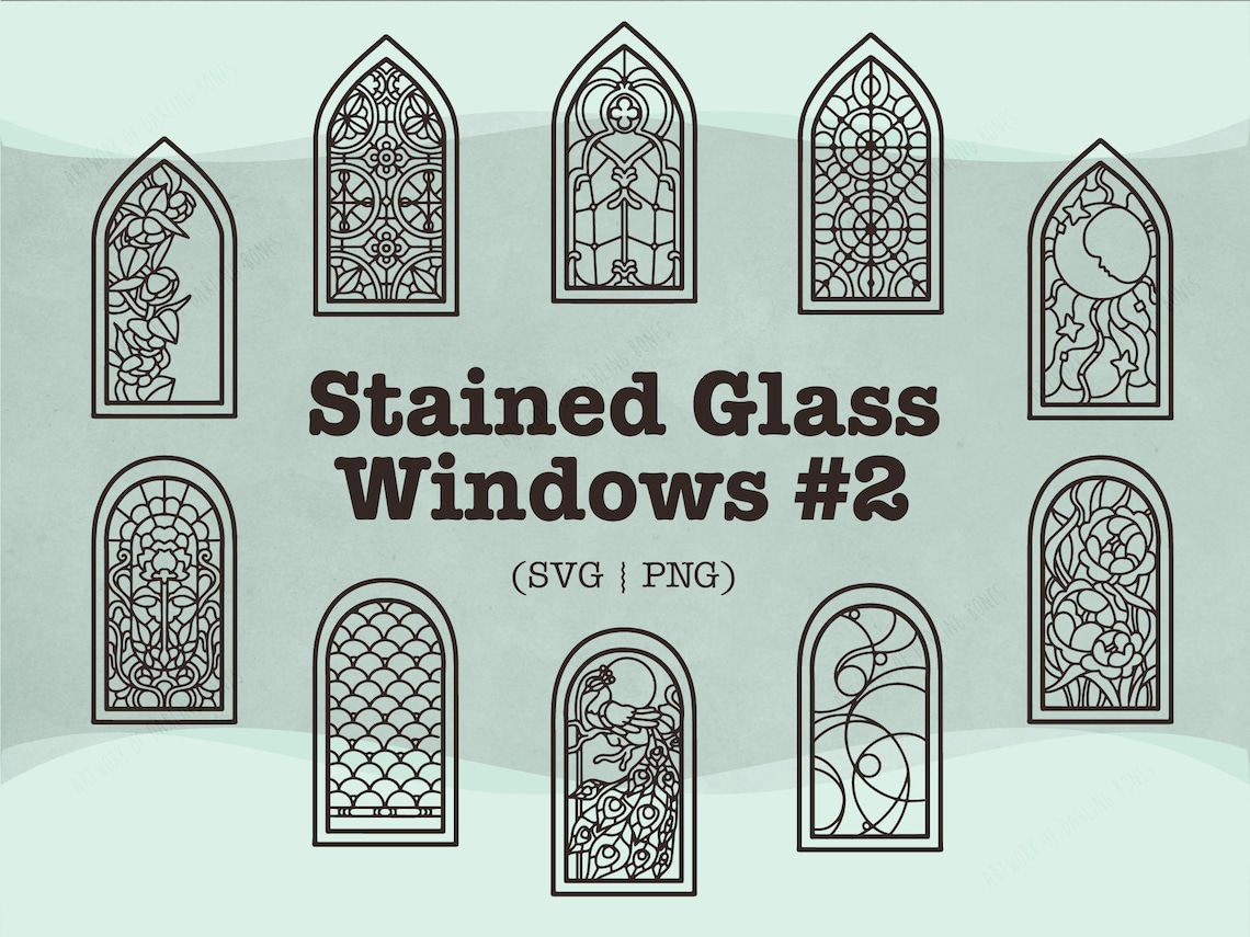 Stained Glass Svg Bundle 2 || Glass Svg || Stained Glass Svg || Window ...