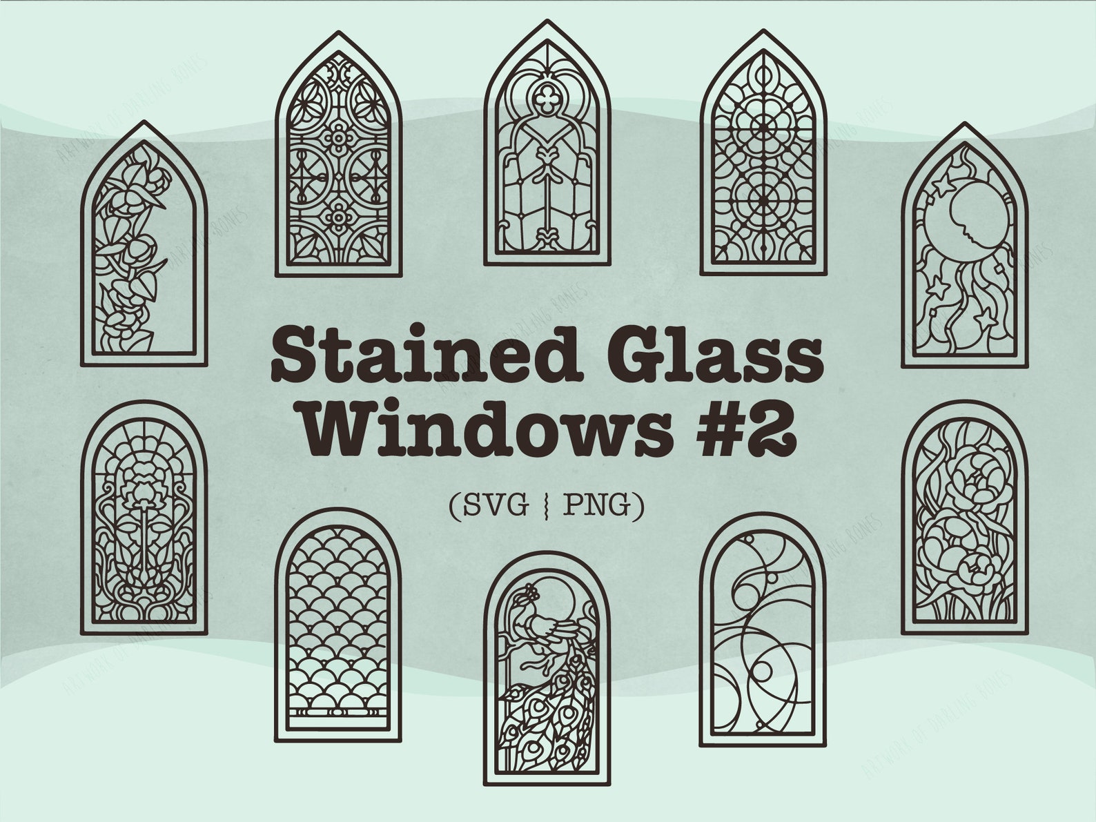Stained Glass Svg Bundle 2 || Glass Svg || Stained Glass Svg || Window ...