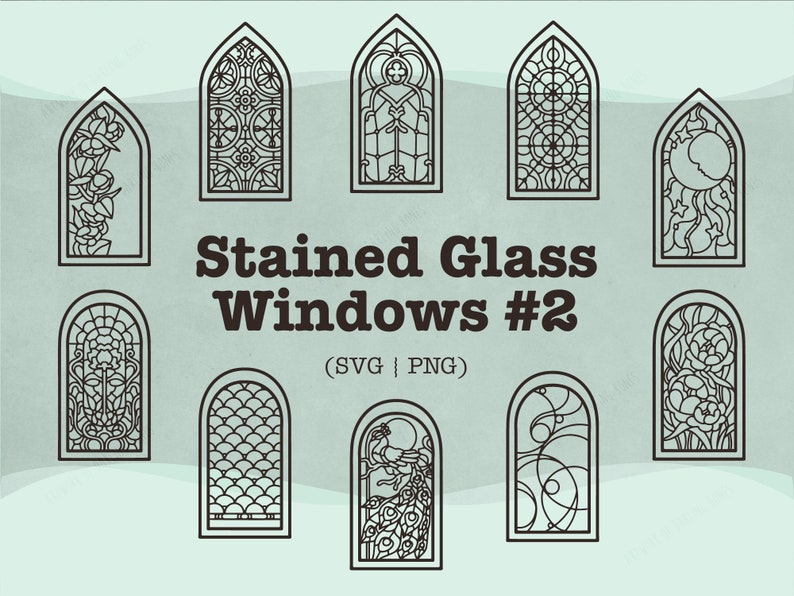 Stained Glass Svg Bundle 2 || Glass Svg || Stained Glass Svg || Window ...