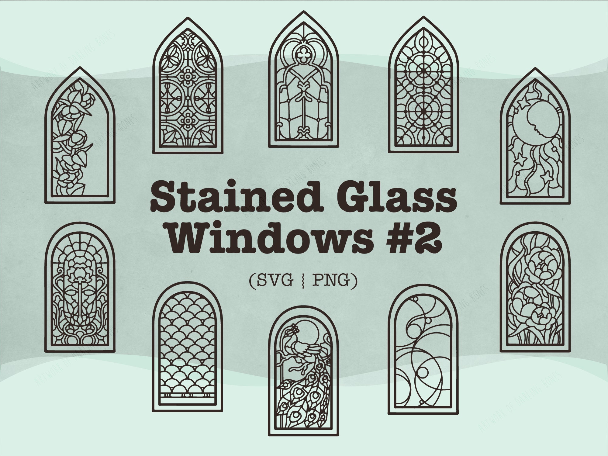 Stained Glass Svg Bundle 2 || Glass Svg || Stained Glass Svg || Window ...