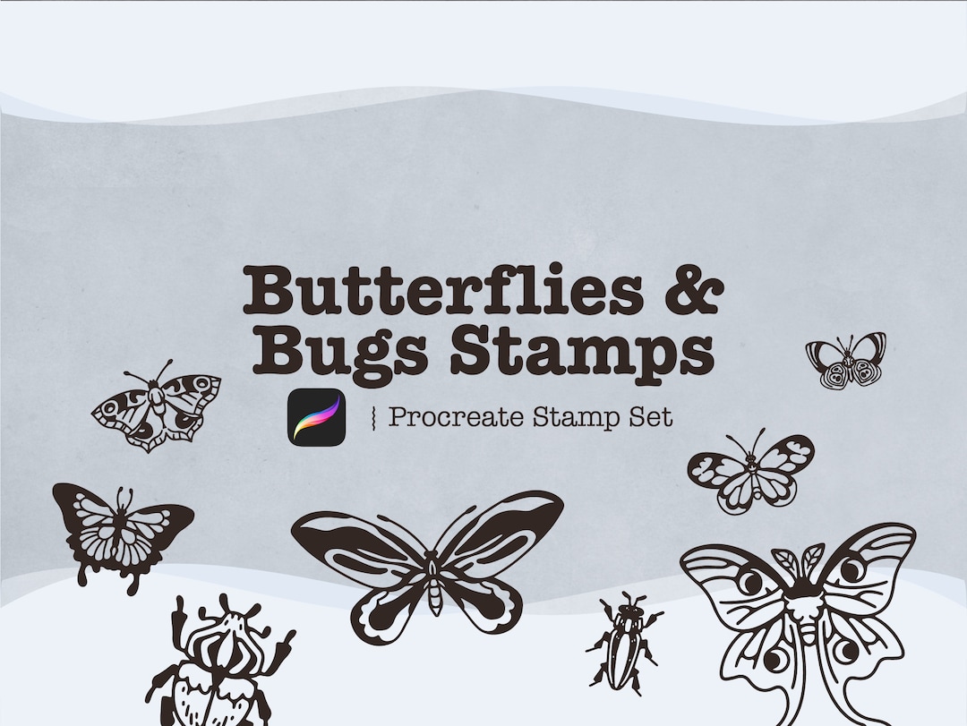 Butterflies & Bugs Procreate Stamp Bundle || Luna Moth Stamp || Cute ...