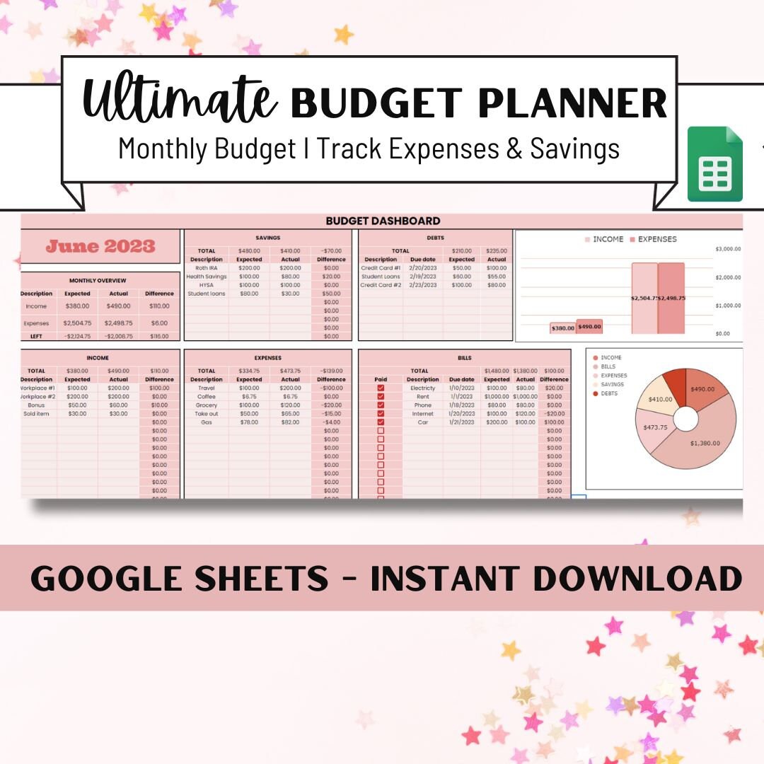 Budget Planner, Savings Tracker, Spending Tracker, Digital Budget ...