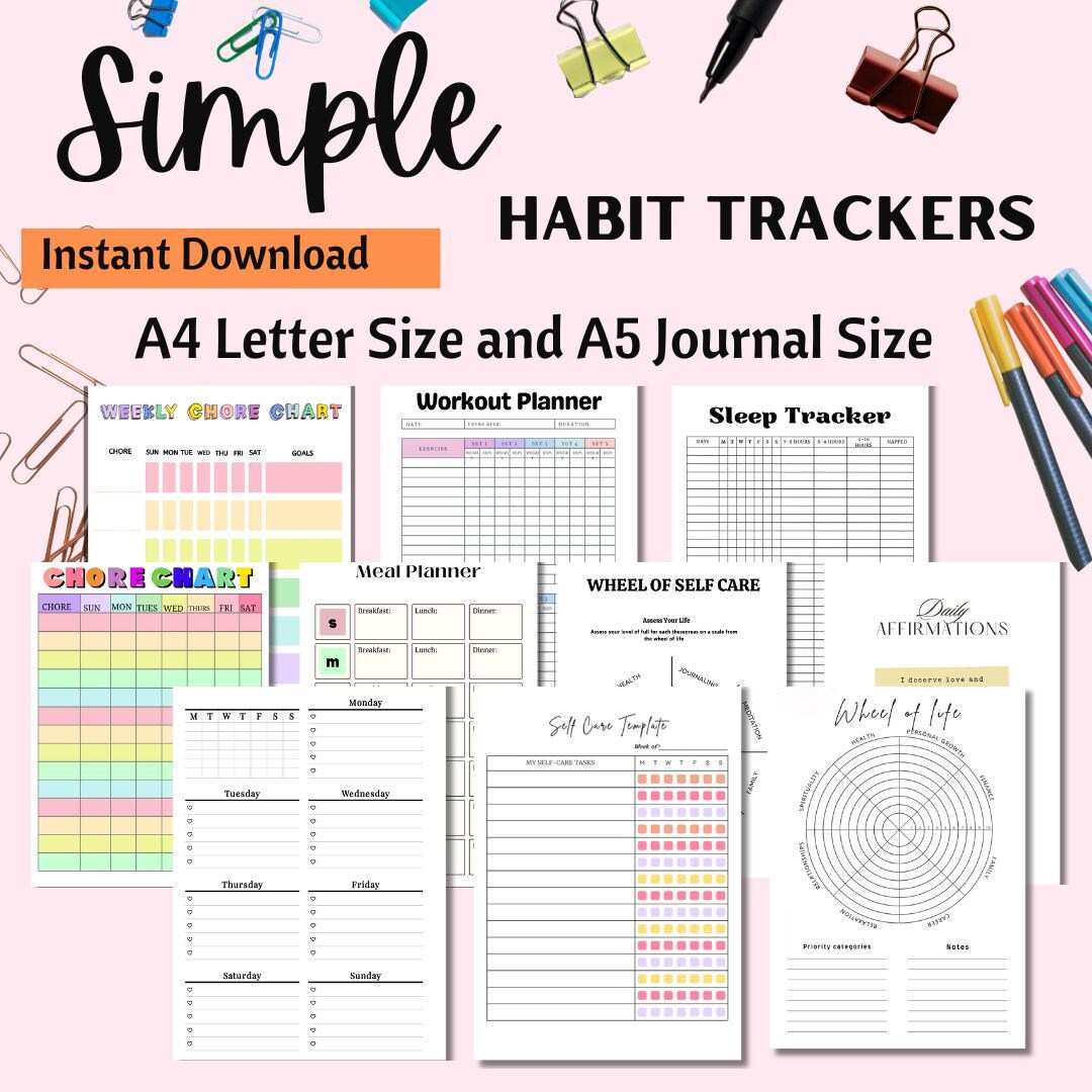 Bullet Journal, Habit Tracker, Sleep Tracker, Printable Agenda, Weekly ...