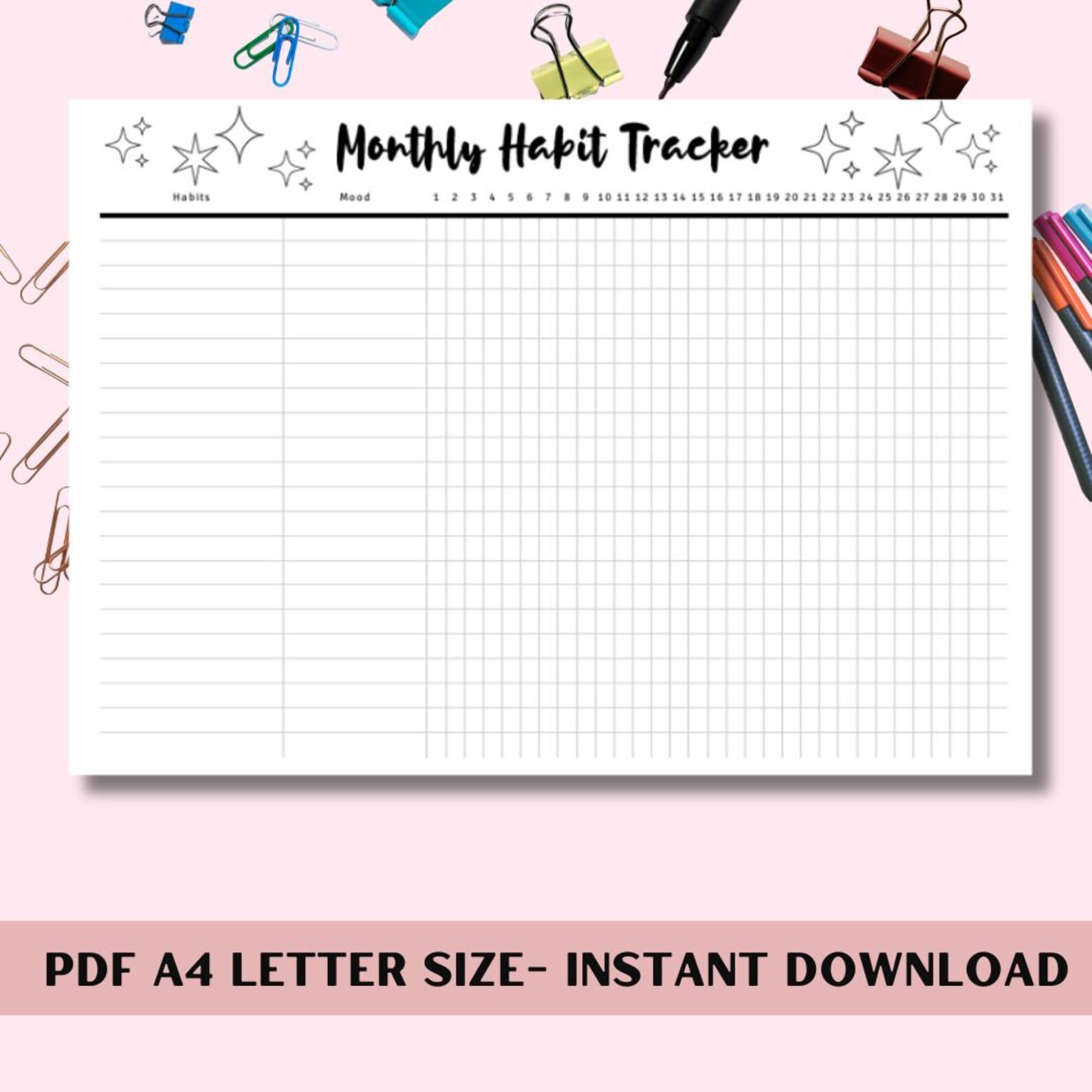 Printable Habit Tracker, Daily Habit Tracker, Routine Tracker, Monthly ...