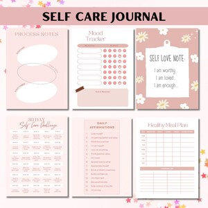 Self Care Planner, Mindfulness Journal, Wellness Journal, Mood Log ...