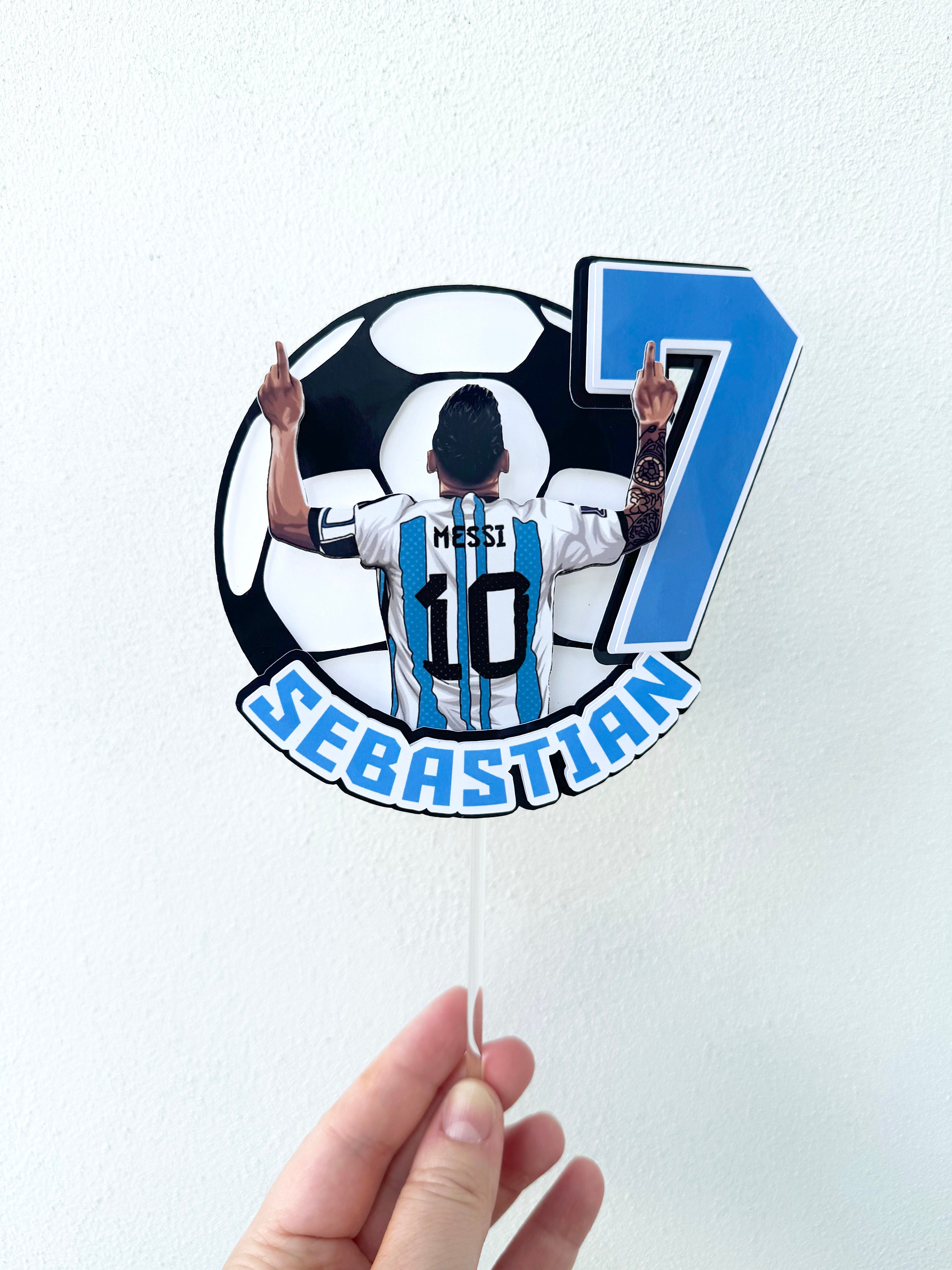 Messi, Cake Topper, Argentina, Messi Birthday Theme, Soccer Cake Topper ...