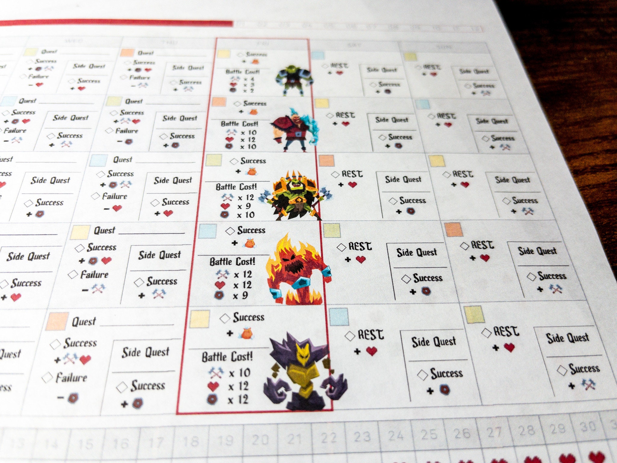 Printable Monthly Chore Chart Game Chore Quest Fantasy girl C - Etsy