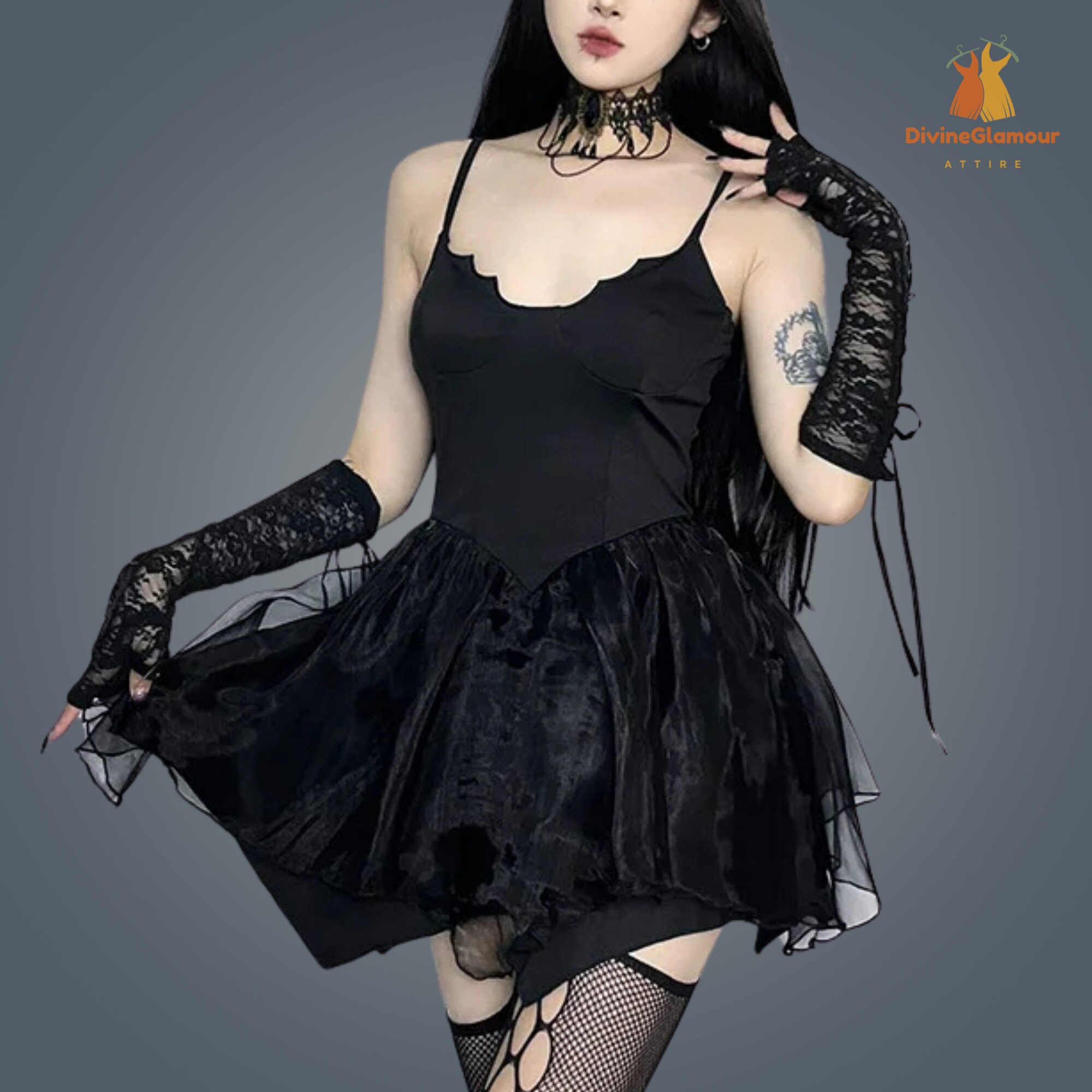 Women Long Sleeve Black Gothic Dress With Faux Fur Neck Crop Shrug - Etsy