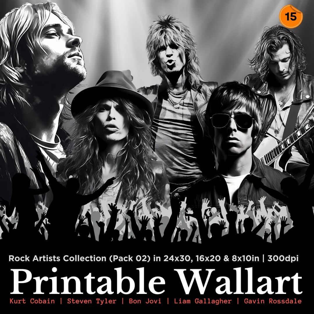 Wall Art Downloadable Print Rock Icon Collection 02, Décor Art, Steven ...