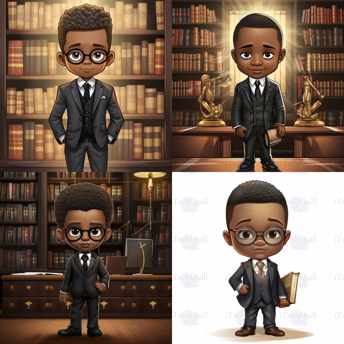 Ethnic Clipart Afrocentric Lawyer Chibi Art Designs Adorable Black ...
