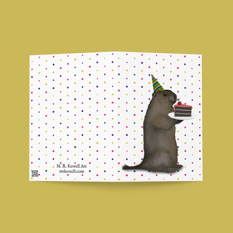 Groundhog Birthday Greeting Card | Groundhog With Party Hat and ...