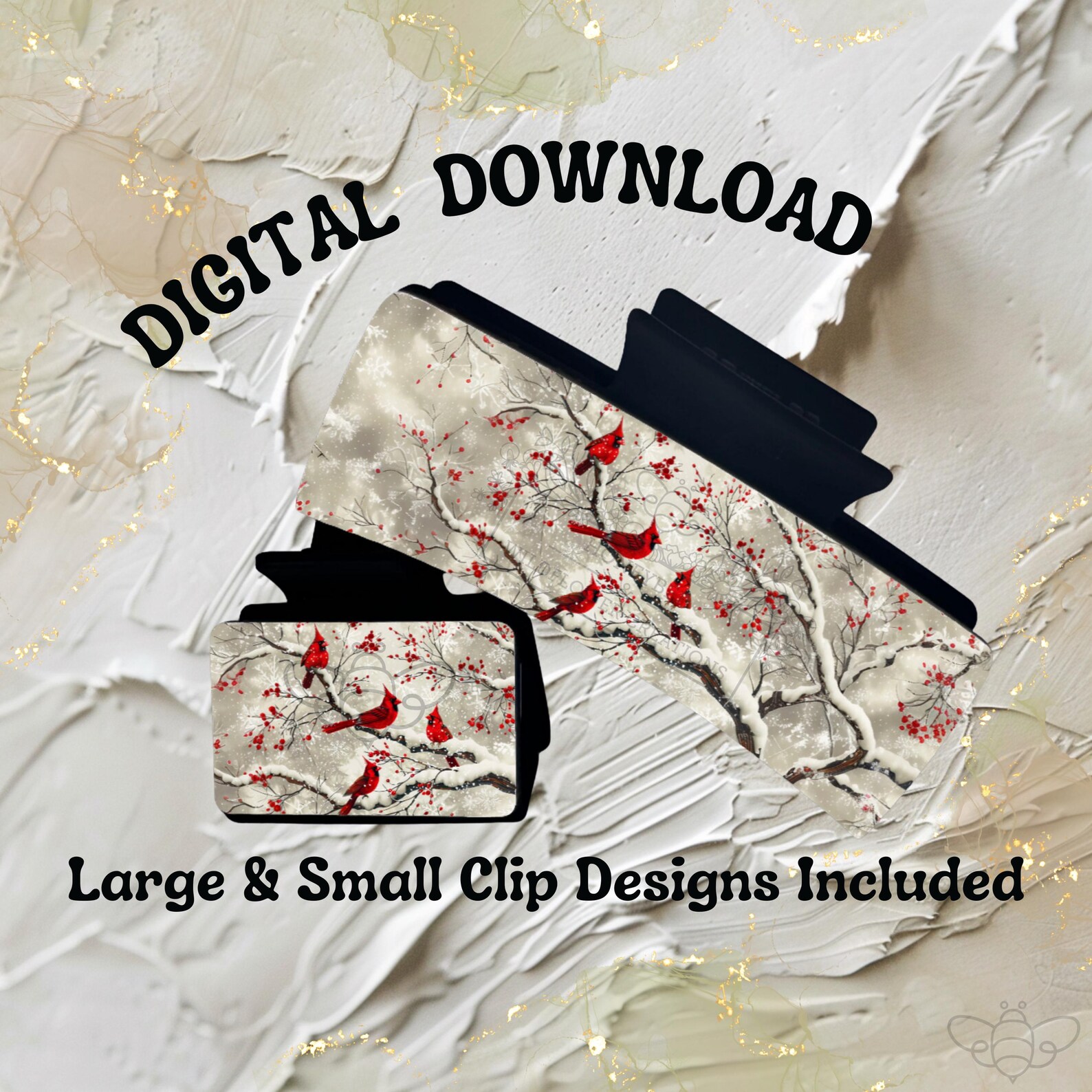 Cardinal Claw Clip Digital Sublimation Design With Large & Small Pngs ...