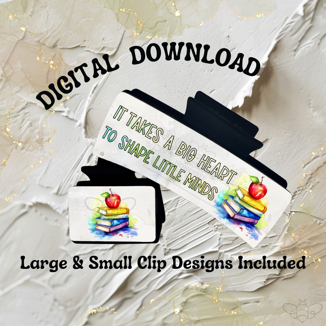 Teacher Claw Clip Digital Sublimation Design With Large & Small Pngs ...