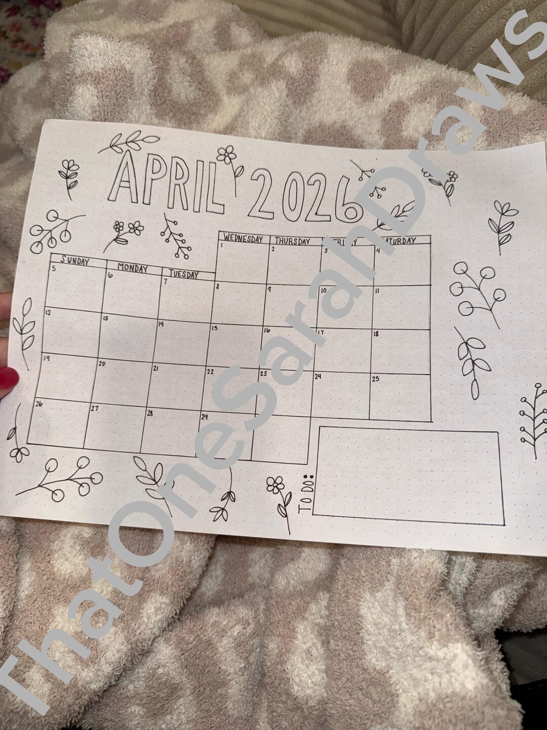 Hand-drawn April Calendar and Habit Trackers for Bullet Journals - Etsy