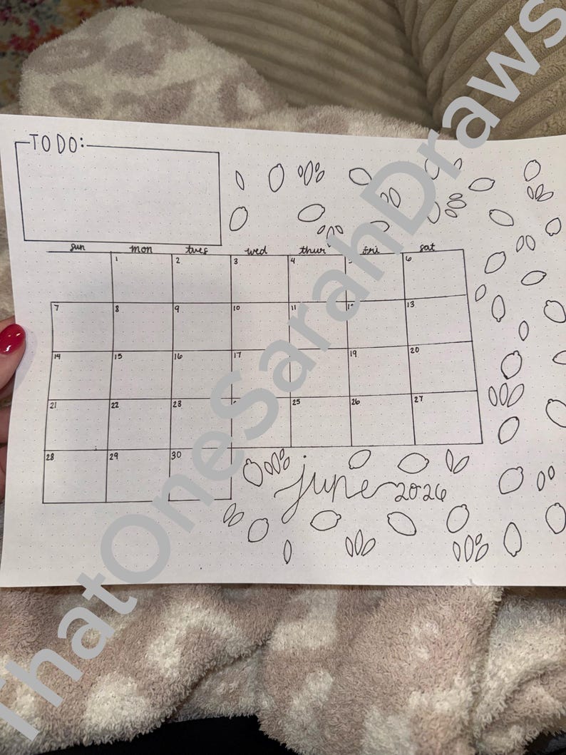 Hand-drawn June Calendar and Tracker Pages for Bullet Journals - Etsy