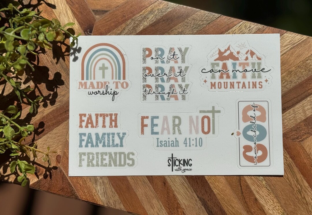 Boho Christian Sticker Sheet~faith Decal~ Waterproof~vinyl ...