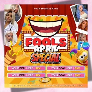 April Booking Flyer, Template, April Fools Day Flyer, DIY Canva ...