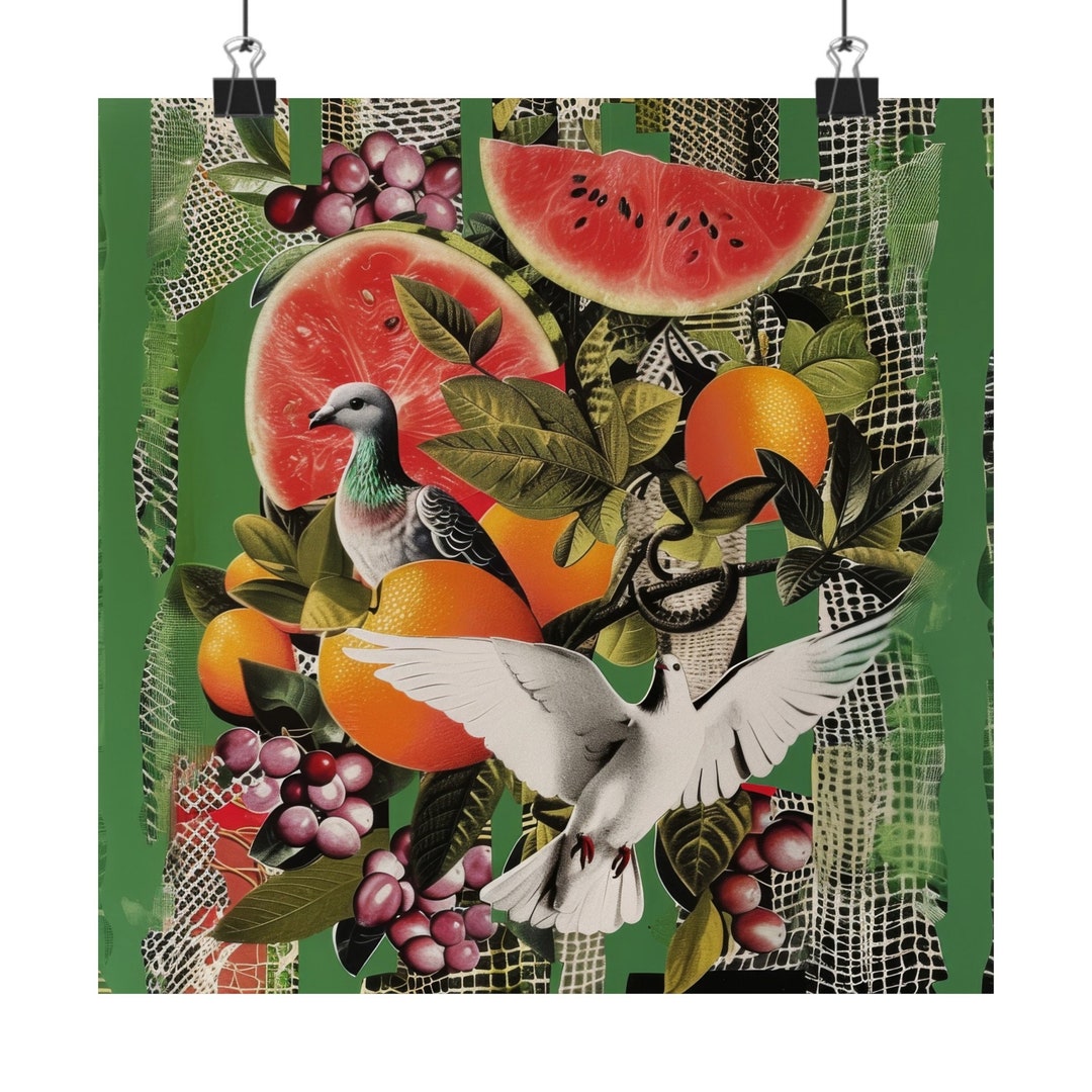 Peace for Palestine | Dove, Watermelon | WALL PRINT ART | Free ...