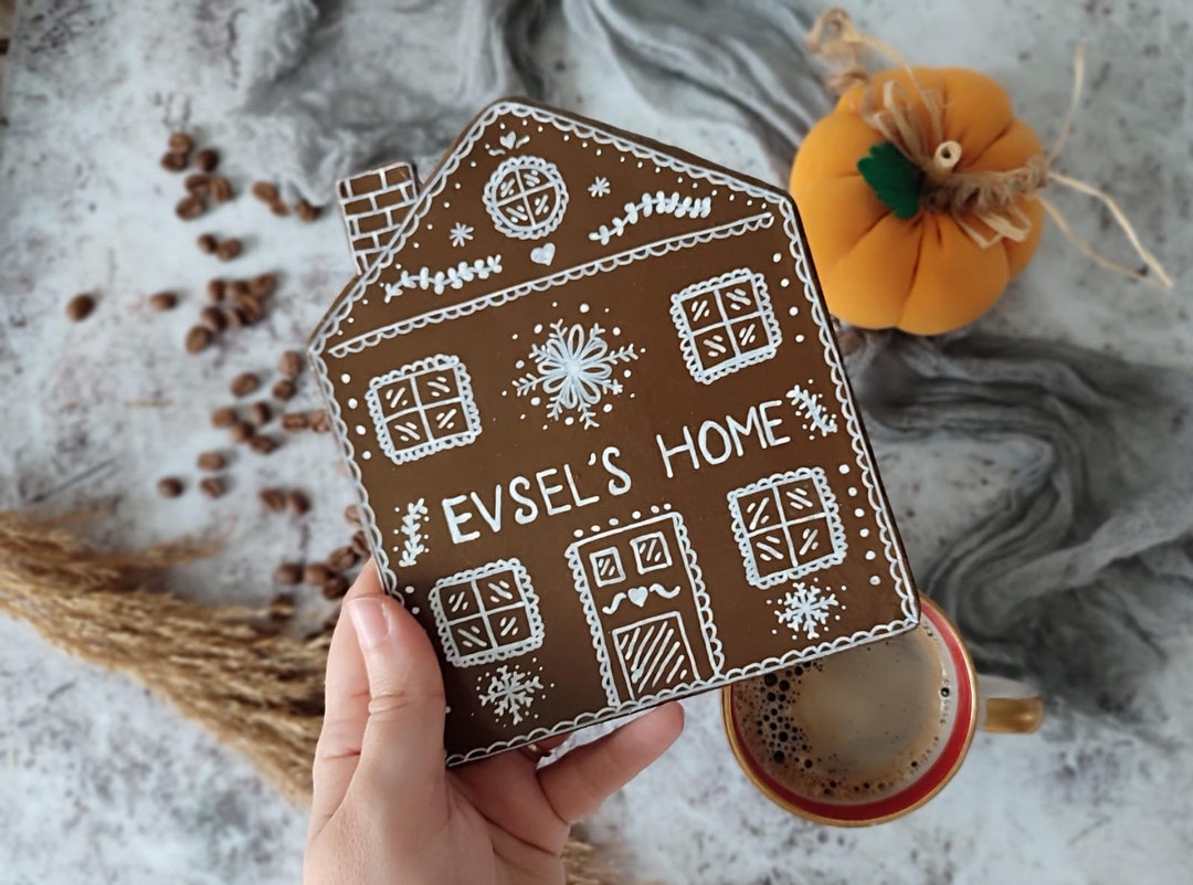 Personalized Gingerbread House, Ceramic Gingerbread, Handmade Miniature ...