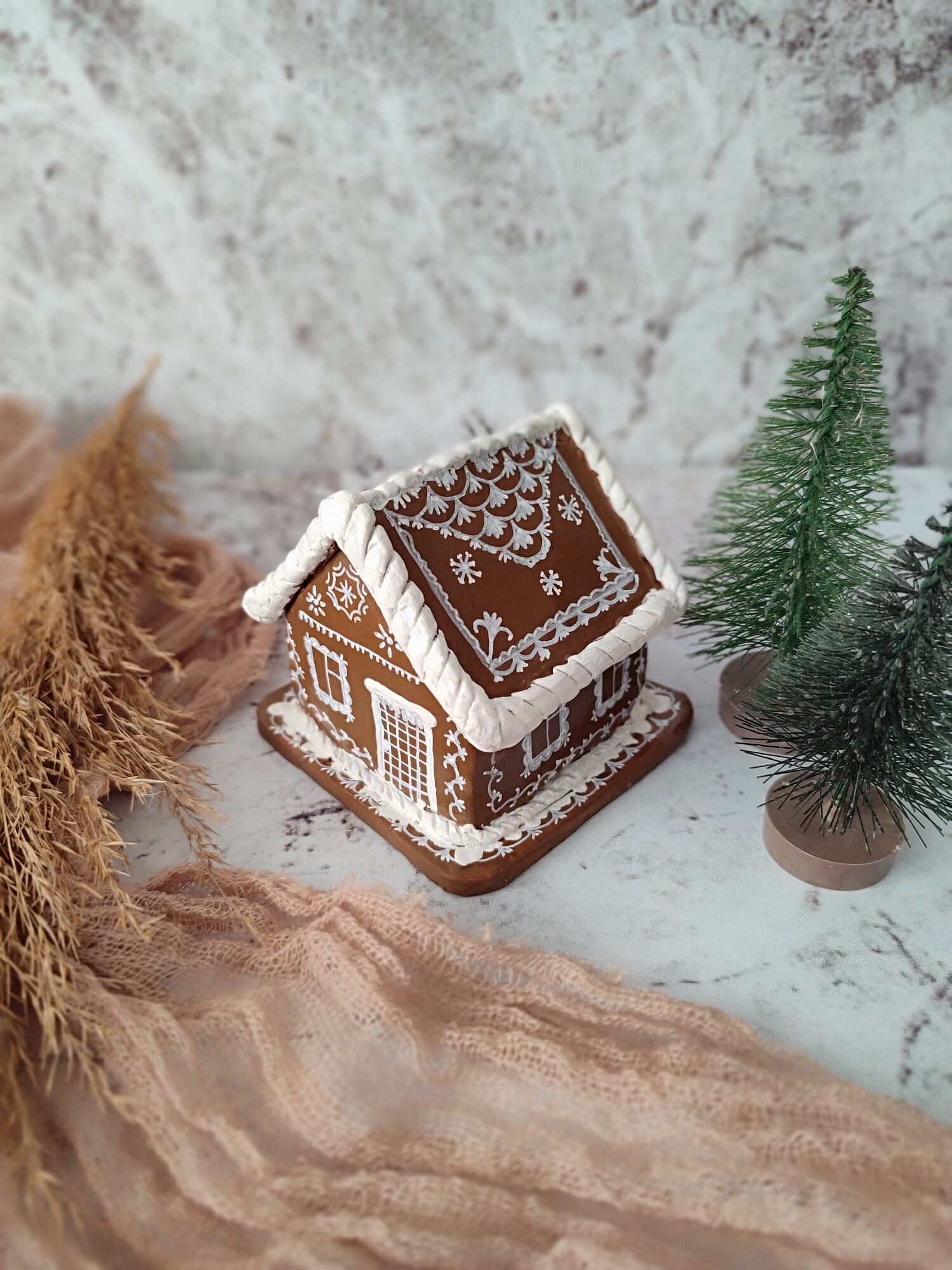 Ceramic House, Ceramic Gingerbread House, Handmade Miniature Fantasy ...