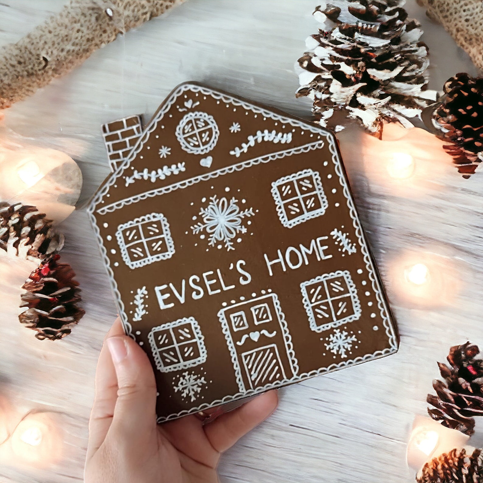 Personalized Gingerbread House, Ceramic Gingerbread, Handmade Miniature ...