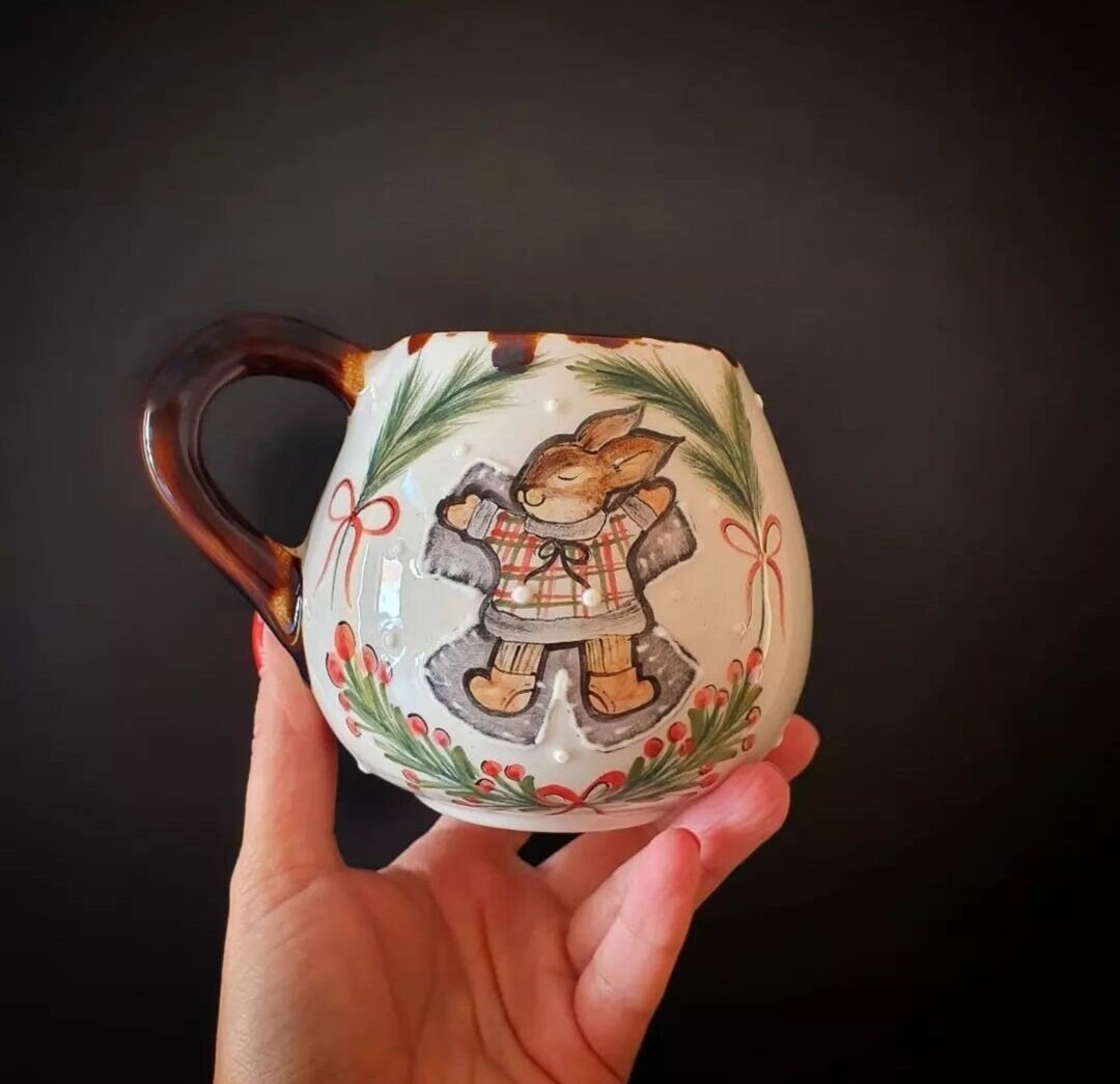 Rabbit Coffee Mug | Cozy Teacups | Animal Cappuccino Ceramic Mug | Cute ...