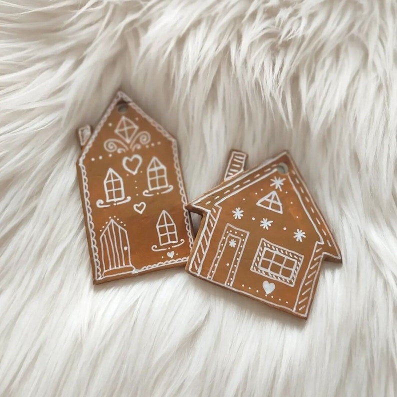 Set of 6. Gingerbread Ceramic Home Decor. Cookie House. Christmas ...