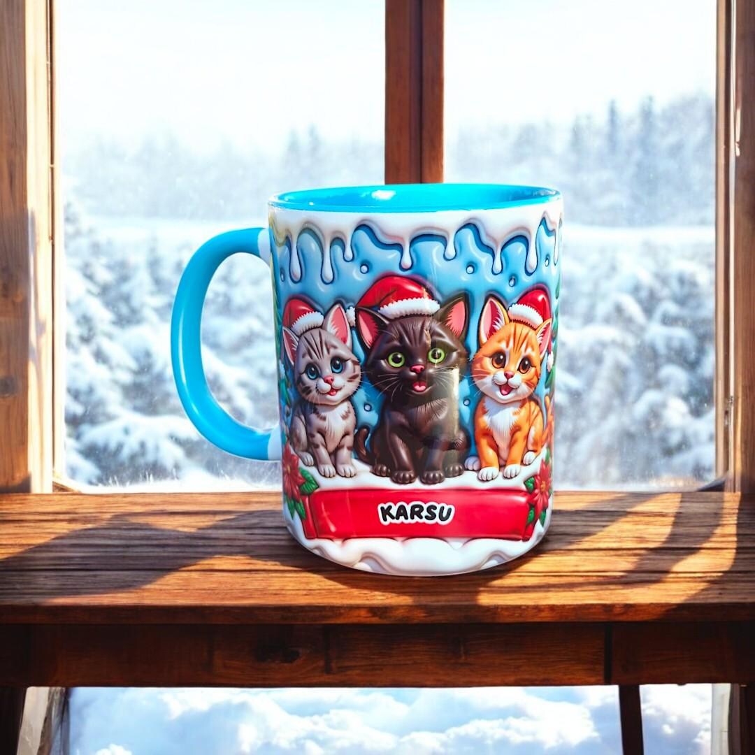 Personalized Embossed Cat Mug: Custom Ceramic Coffee Cup - Etsy
