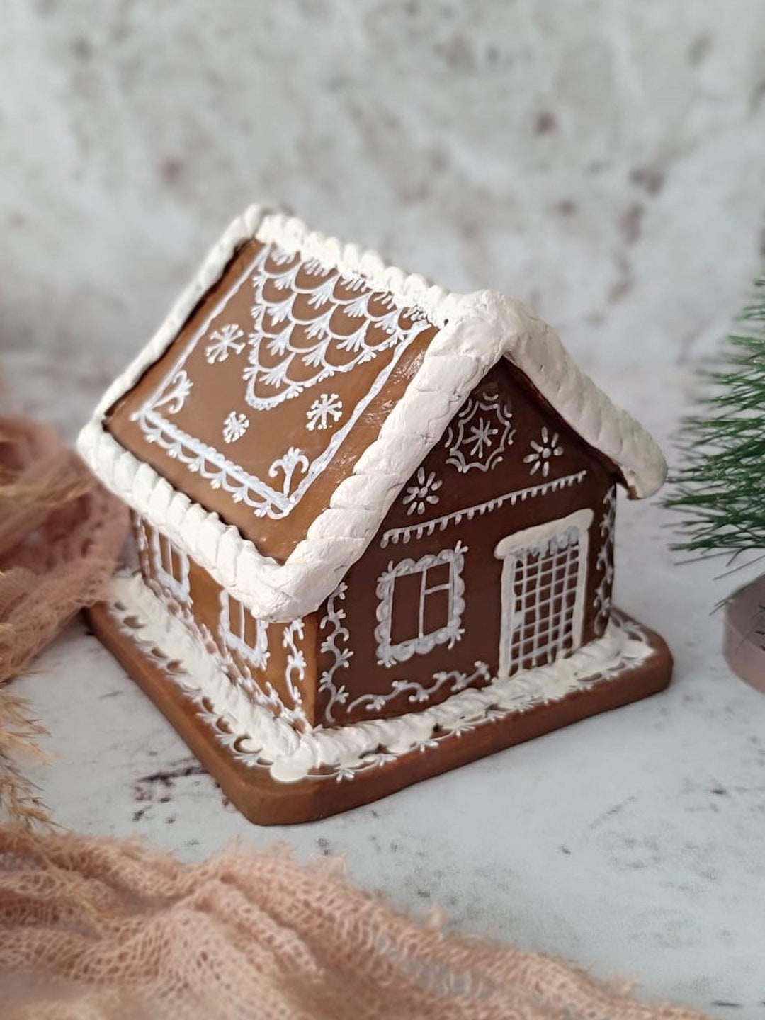 Ceramic House, Ceramic Gingerbread House, Handmade Miniature Fantasy ...