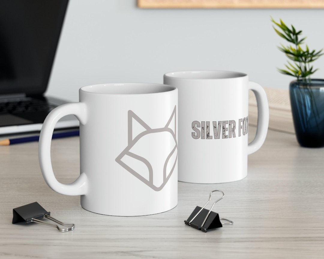 Modern Silver Fox Coffee Mug | Stylish Mug for Distinguished Gentlemen ...