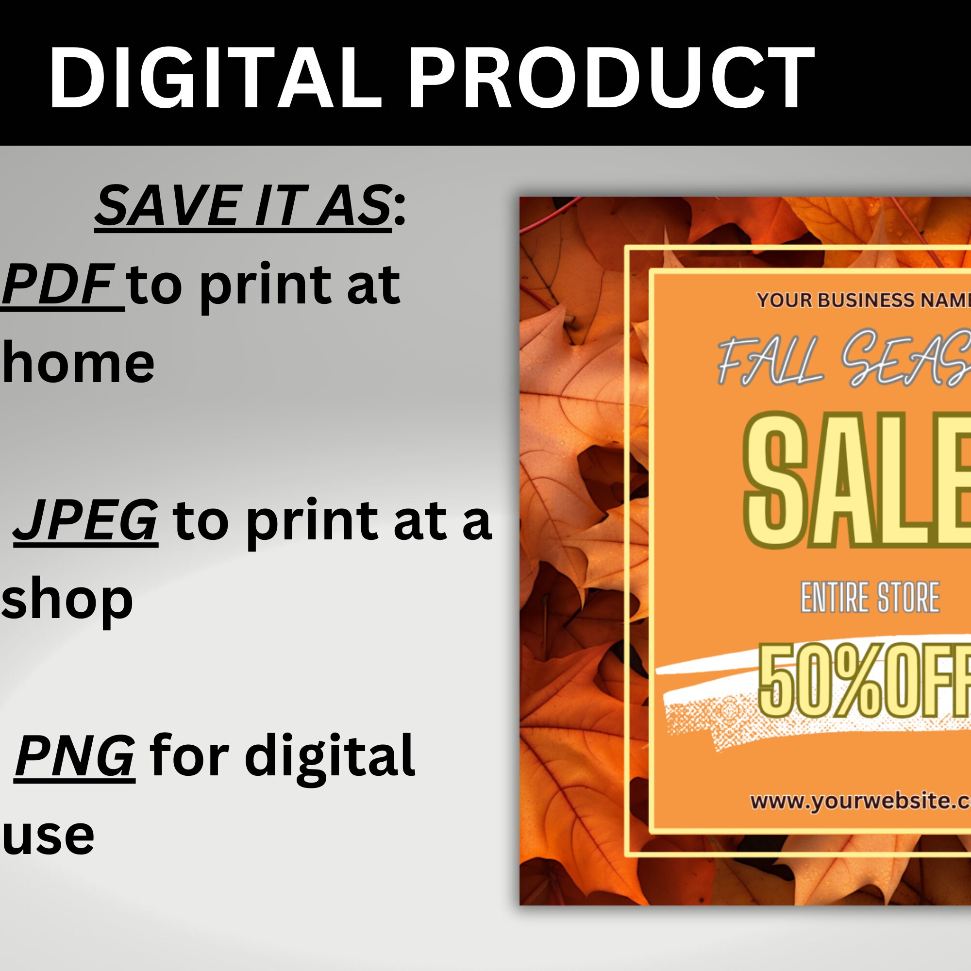 Editable Fall Season Sale Flyer, Social Media September Flyer, Autumn ...