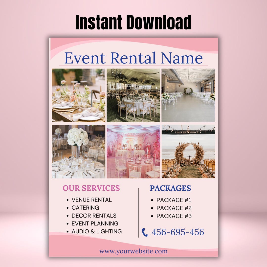 Party Rental Venue Flyer Venue Rental Flyer Event Center Flyer Event ...
