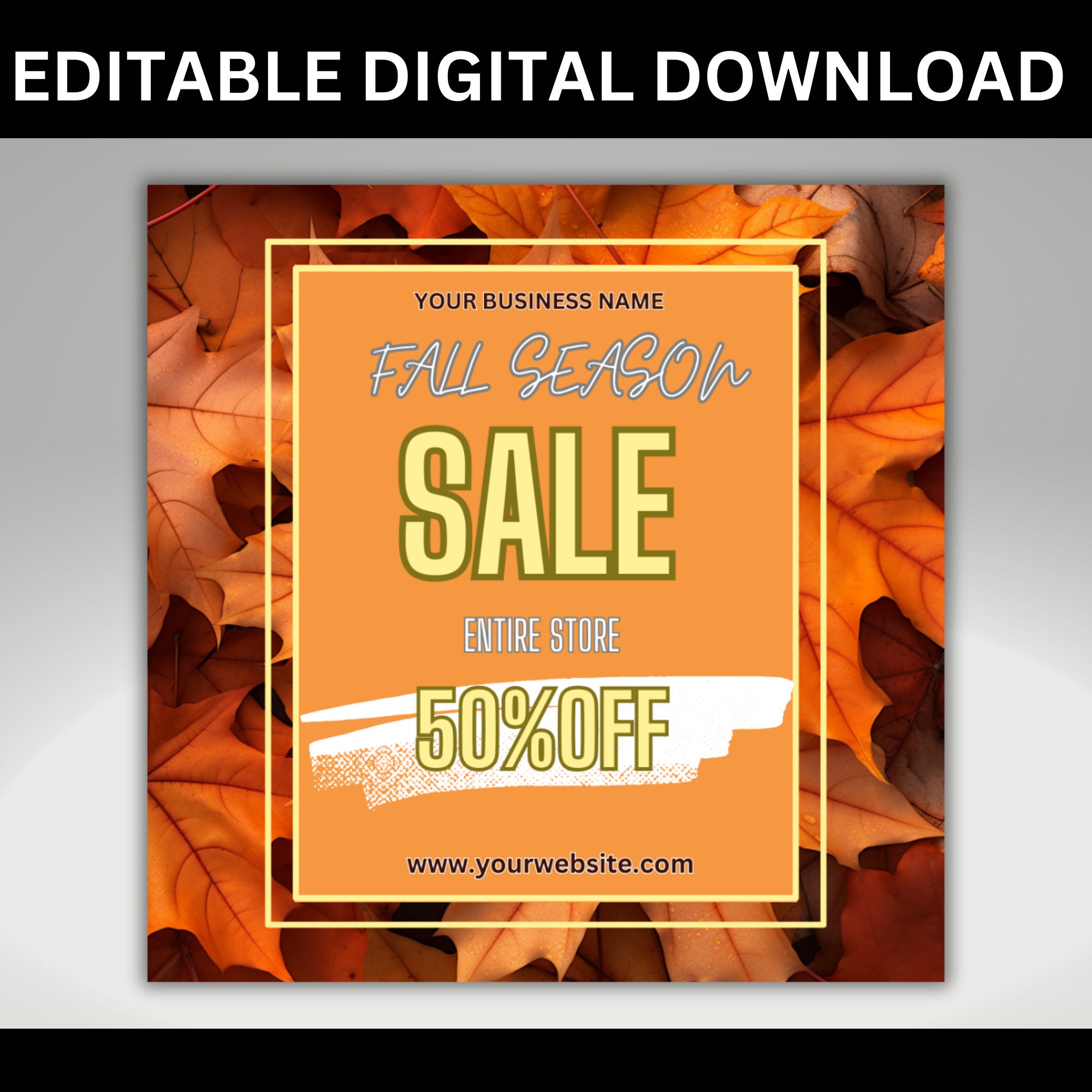 Editable Fall Season Sale Flyer, Social Media September Flyer, Autumn ...