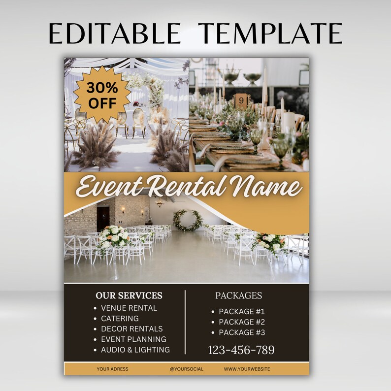 Flyer Template Event Venue Rental Advertisement Flyer Wedding Venue ...