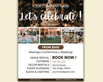 Flyer Template Event Venue Rental Advertisement Flyer Wedding Venue ...