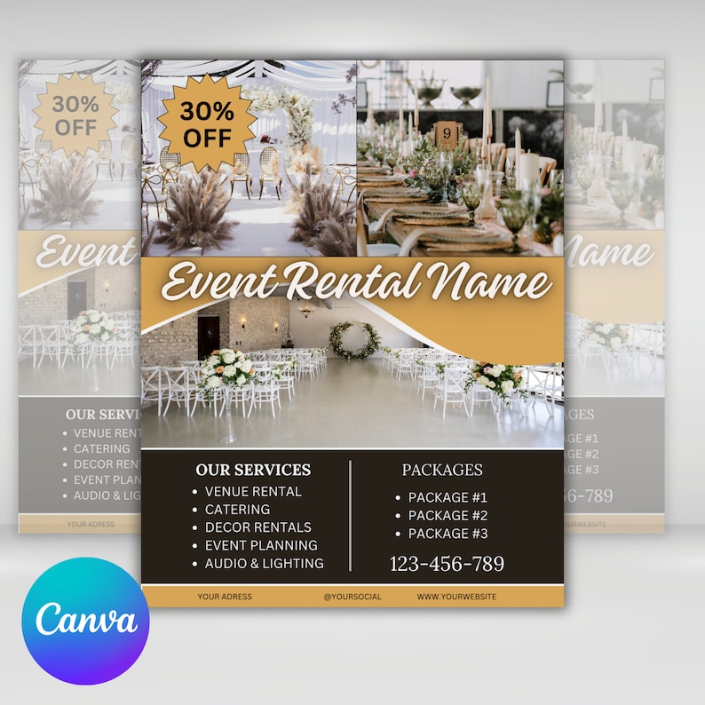 Flyer Template Event Venue Rental Advertisement Flyer Wedding Venue ...