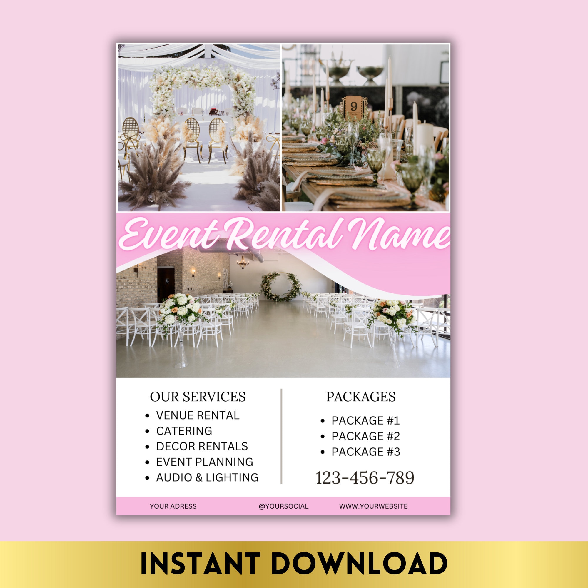 Party Rental Flyer Venue Rental Event Space Flyer Business Flyer ...