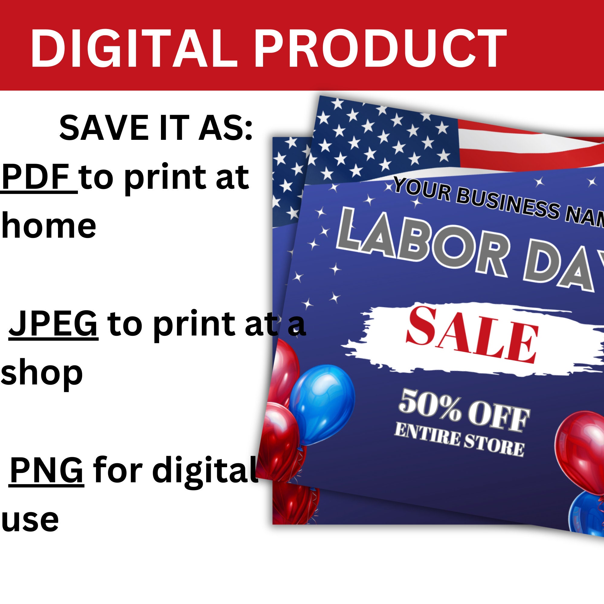 Labor Day Sale Flyer. Editable Social Media Labor Day Sale Canva ...